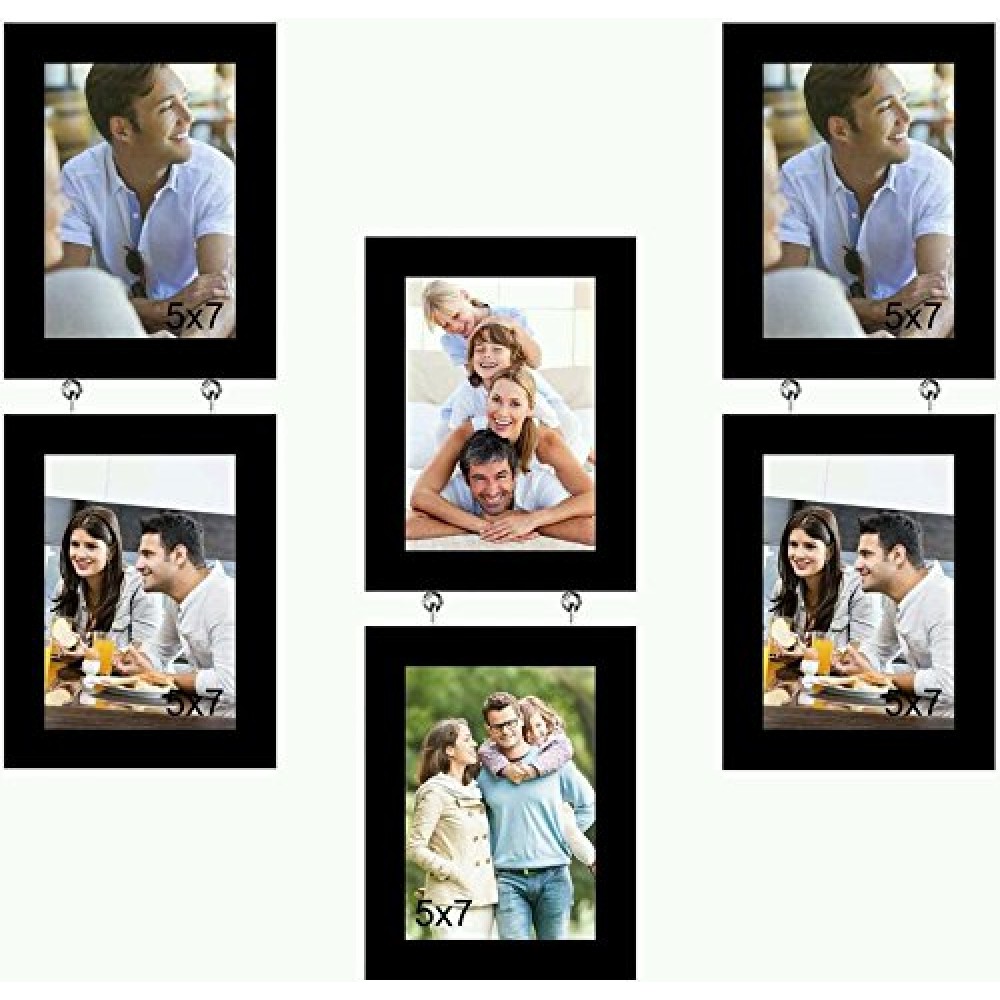 Heritage crafts Impressive Drop Down Wall Photo Frame (Black, Set of 6 ...